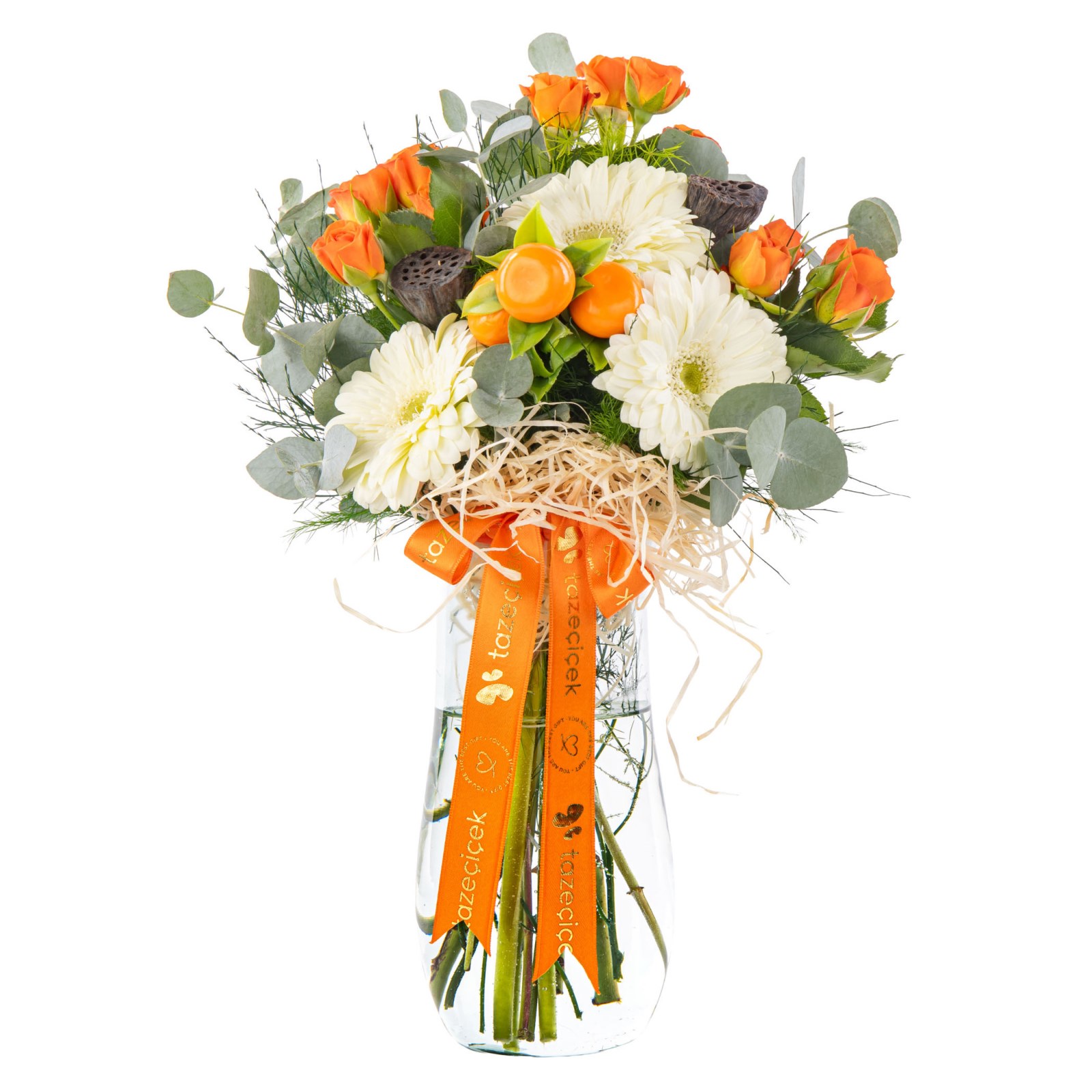 Orange Secret Güller & Gerbera| Taze Çiçek